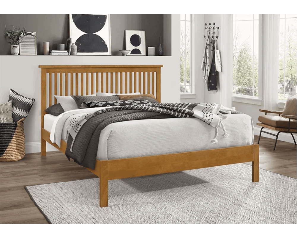 Etna White Wood Bed by Heartlands Furniture